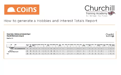 How to generate a Hobbies and Interest Totals Report - Churchill Living