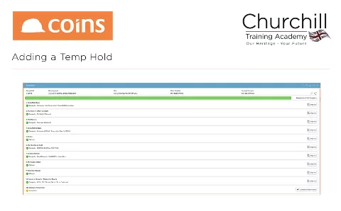 Adding A Temp Hold - Churchill Living